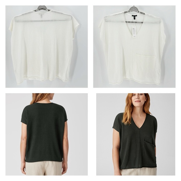 Eileen Fisher | Tops | Eileen Fisher Organic Linen Cotton Square Top ...